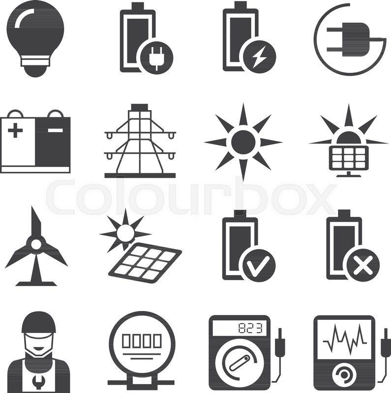 Electricity and energy icons | Stock vector | Colourbox