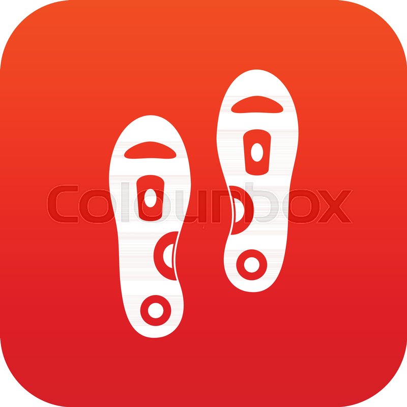 Orthopedic insoles icon digital red ... | Stock vector | Colourbox