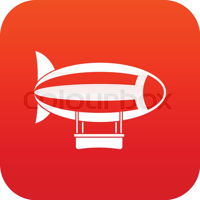 Striped dirigible icon digital red for ... | Stock vector | Colourbox