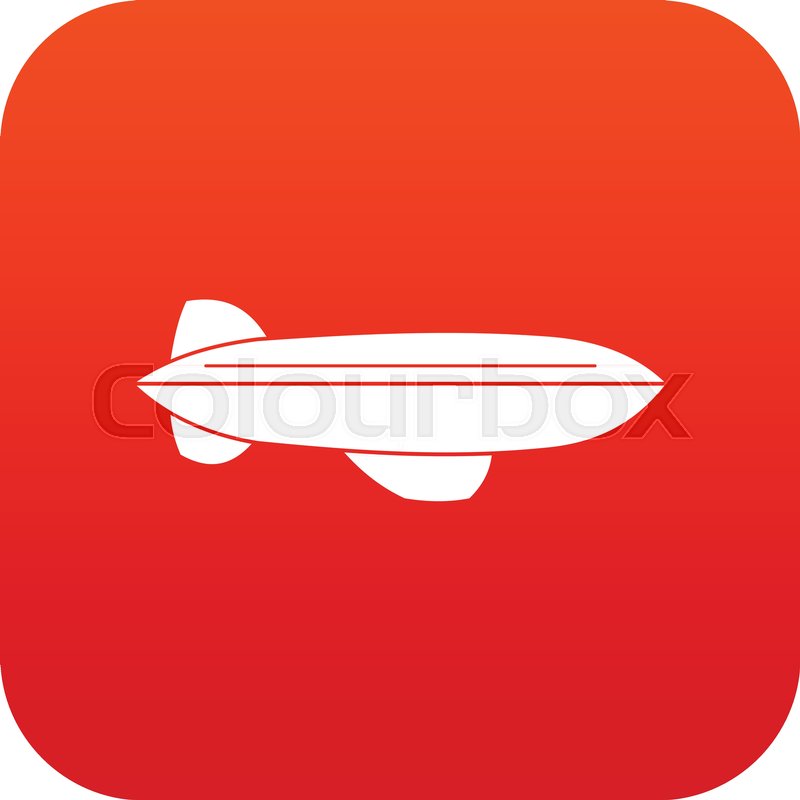Blimp aircraft flying icon digital red ... | Stock vector | Colourbox