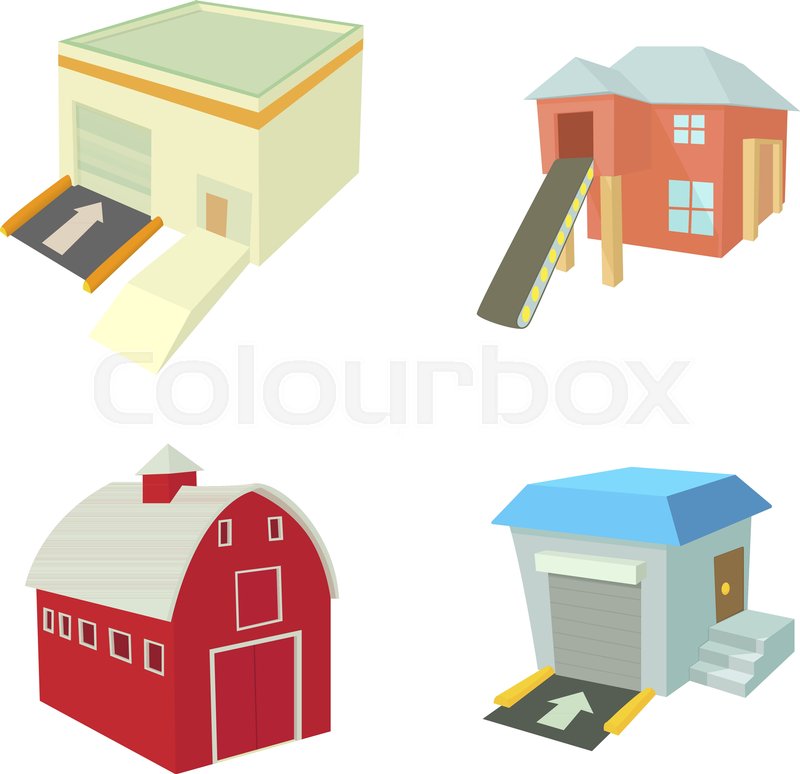 Warehouse icon set. Cartoon set of ... | Stock vector | Colourbox