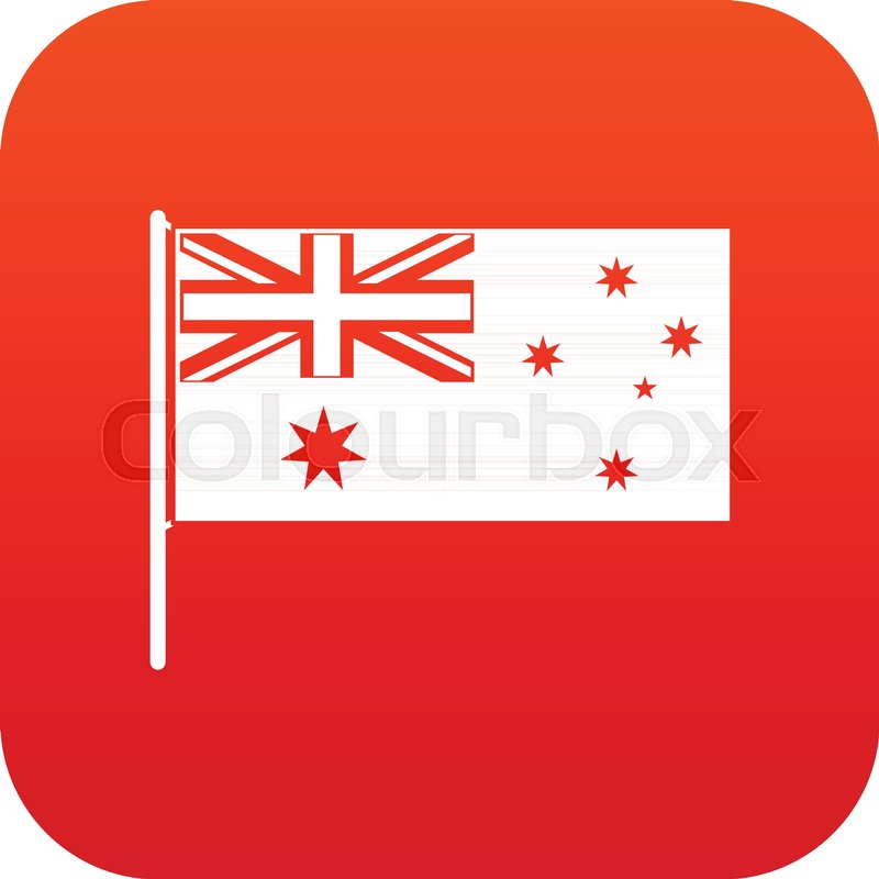 Australian flag icon digital red for ... | Stock vector | Colourbox