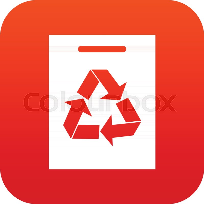Recycling icon digital red for any ... | Stock vector | Colourbox