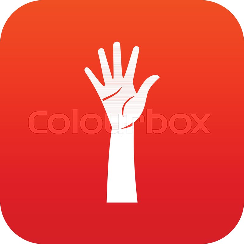 Hand icon digital red for any design ... | Stock vector | Colourbox