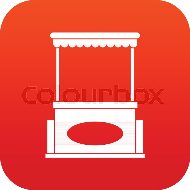 Street kiosk icon digital red for any ... | Stock vector | Colourbox