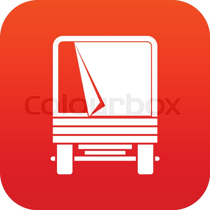 Truck icon digital red for any design ... | Stock vector | Colourbox