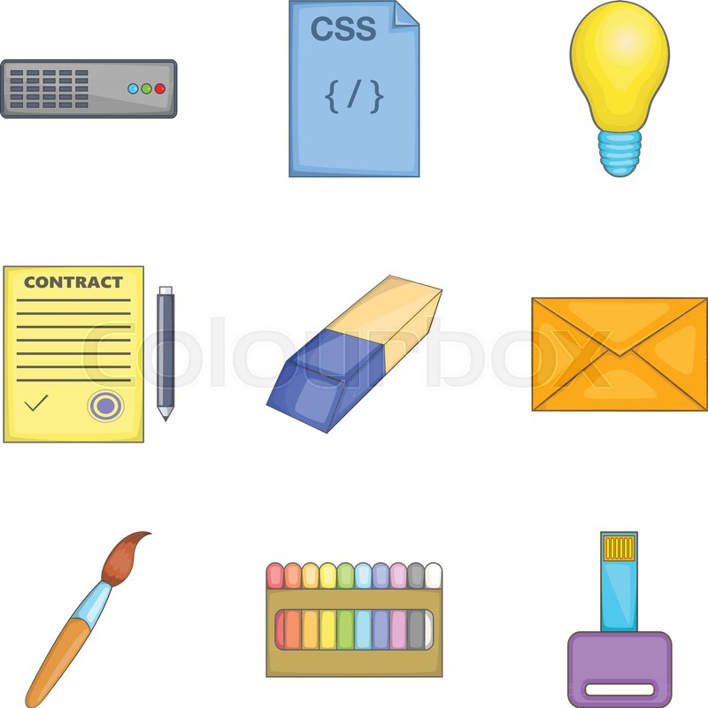 Venality icons set. Cartoon set of 9 ... | Stock vector | Colourbox