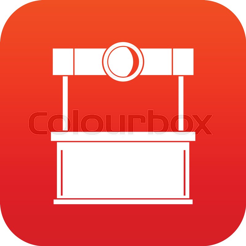 Shopping counter icon digital red for ... | Stock vector | Colourbox