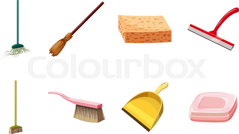 Cleaning tools icon set. Cartoon set ... | Stock vector | Colourbox