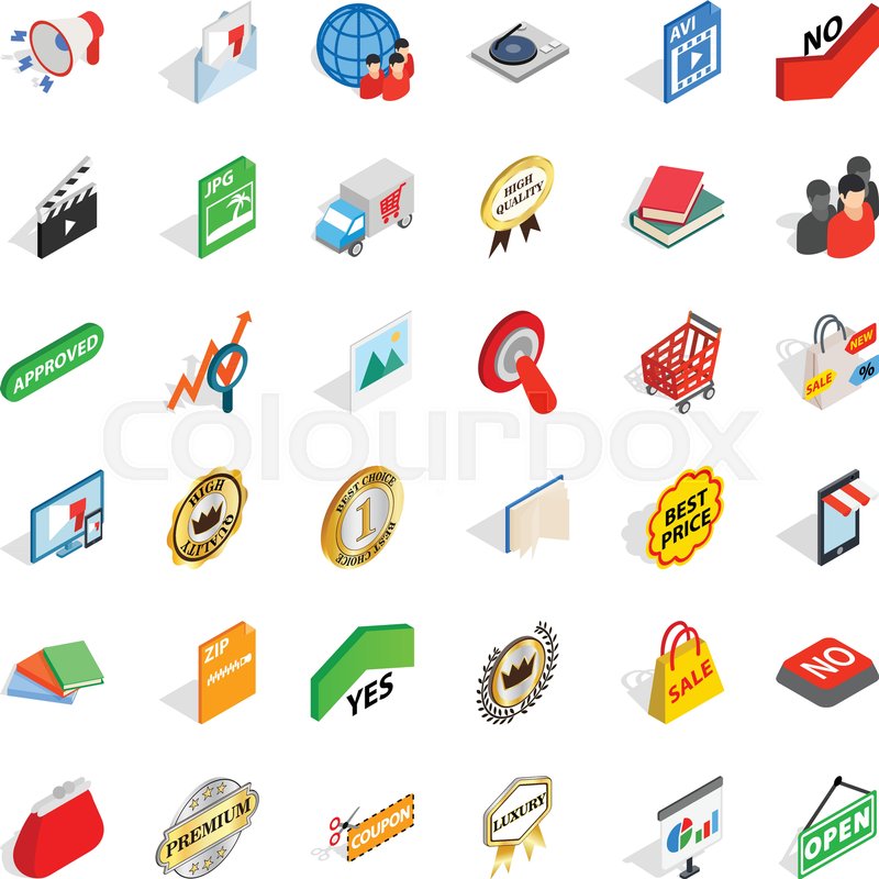 Barter trade icons set. Isometric set ... | Stock vector | Colourbox
