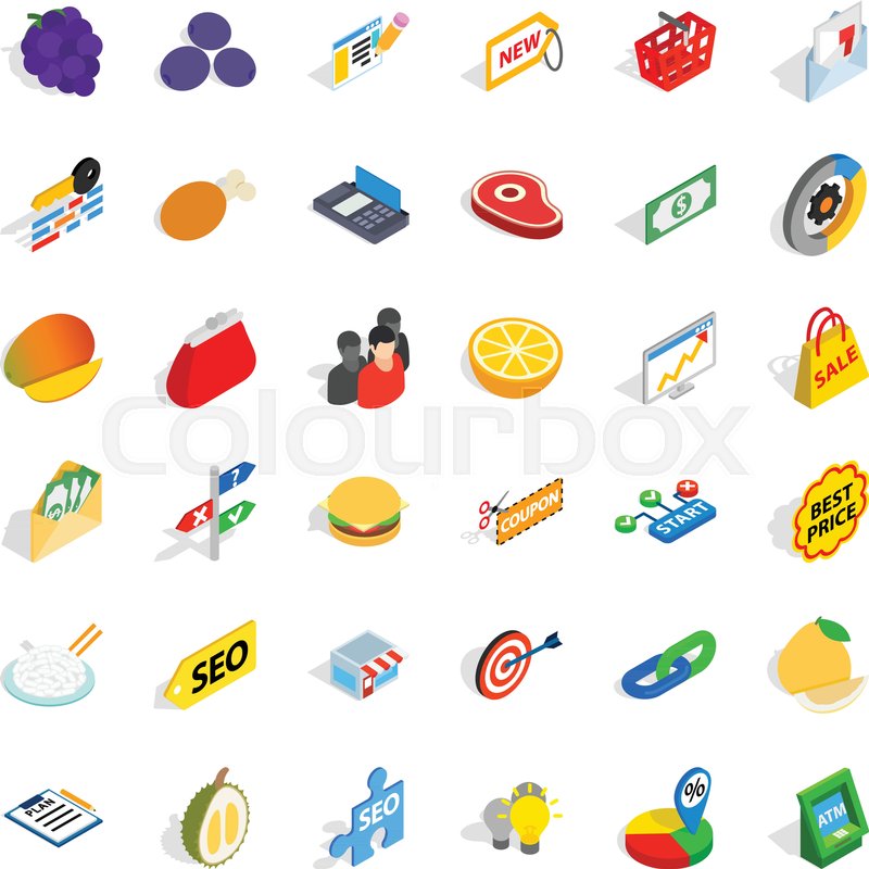Suggestion icons set. Isometric set of ... | Stock vector | Colourbox
