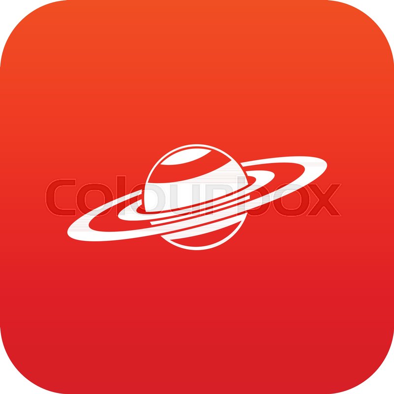Saturn rings icon digital red for any ... | Stock vector | Colourbox