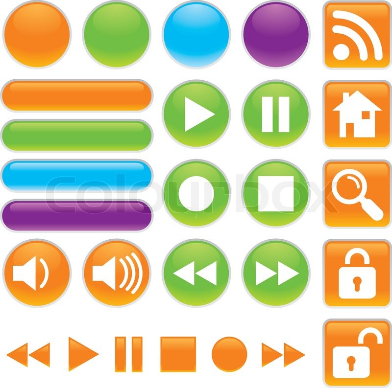 Audio And Video Buttons | Stock vector | Colourbox