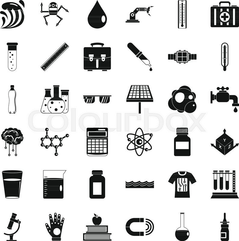 Biology icons set. Simple style of 36 ... | Stock vector | Colourbox