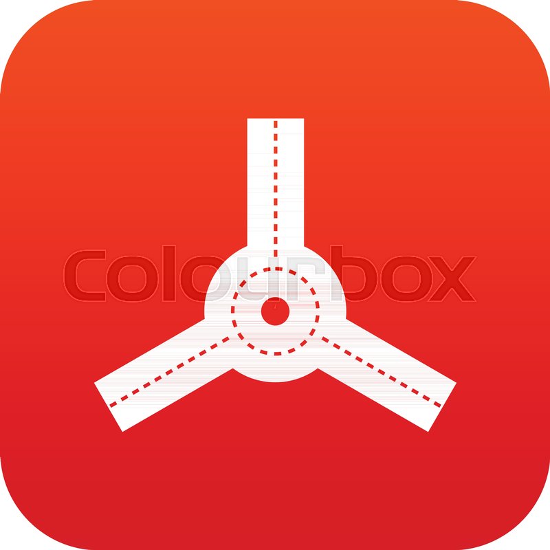 Roundabout icon digital red for any ... | Stock vector | Colourbox