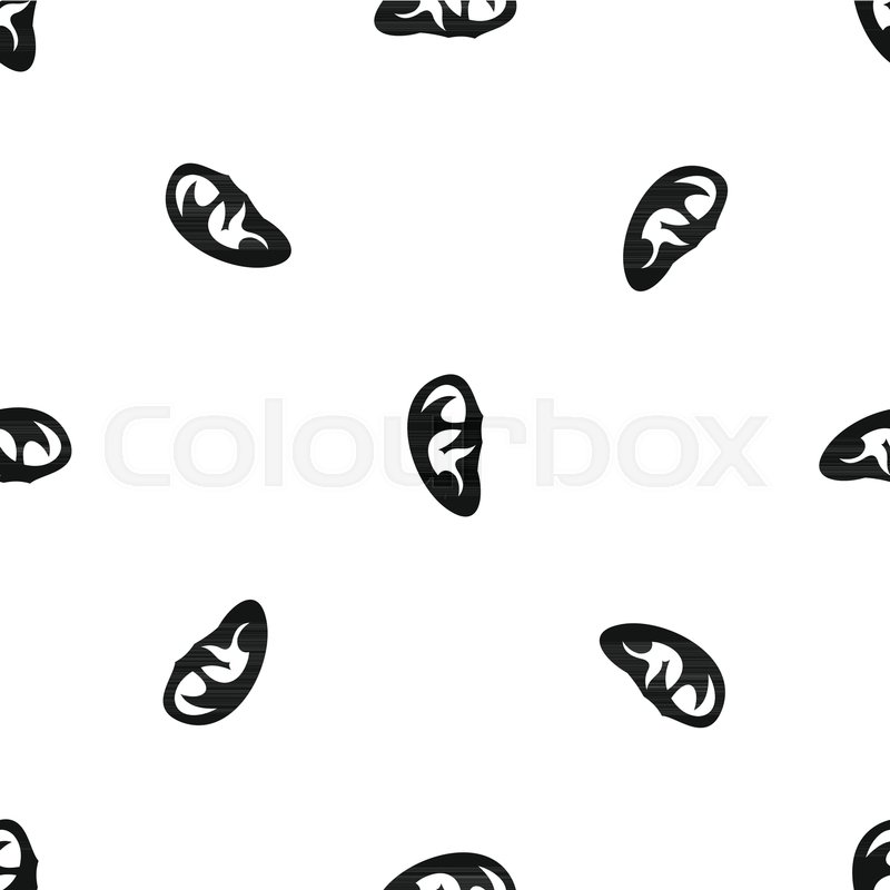 Ear pattern repeat seamless in black ... | Stock vector | Colourbox