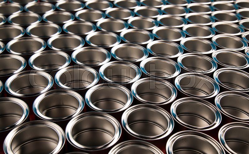 Tin metal cans, Painting background | Stock image | Colourbox