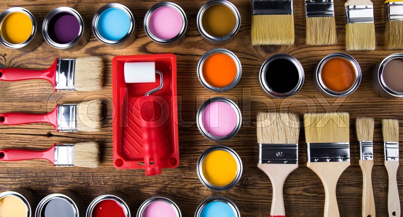Painting tools and accessories for home ... | Stock image | Colourbox