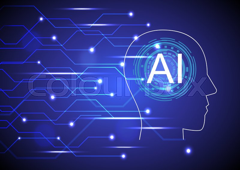 Ai with electric circuit, technology ... | Stock vector | Colourbox