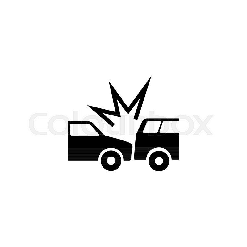 Crashed Cars. Flat Vector Icon. Simple ... | Stock vector | Colourbox