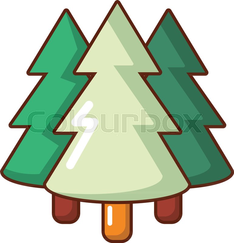 Coniferous forest icon. Cartoon ... | Stock vector | Colourbox