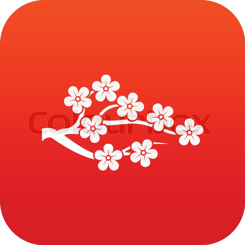 Sakura icon digital red for any design ... | Stock vector | Colourbox