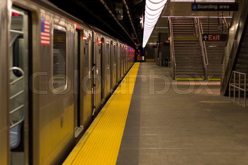 Empty Subway station in New York, ... | Stock image | Colourbox