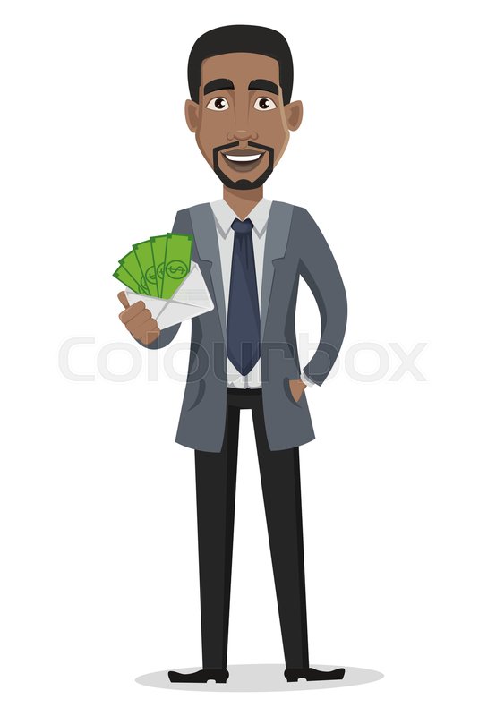 African American business man cartoon ... | Stock vector | Colourbox