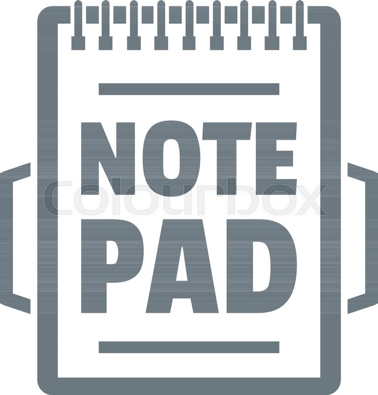 Notepad logo. Vintage illustration of ... | Stock vector | Colourbox