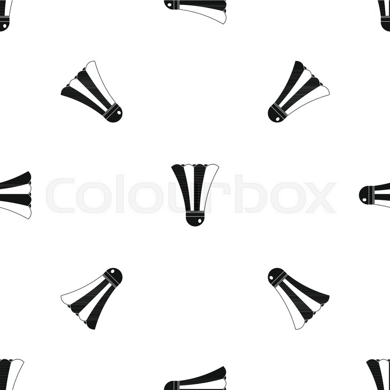 Black and white shuttlecock pattern ... | Stock vector | Colourbox