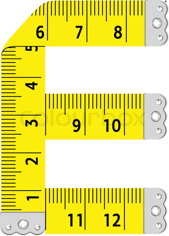 Letter e ruler icon. Cartoon ... | Stock vector | Colourbox
