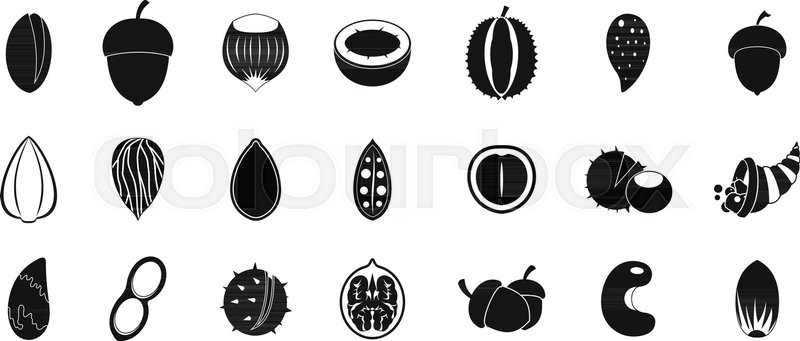 Nuts icon set. Simple set of nuts ... | Stock vector | Colourbox