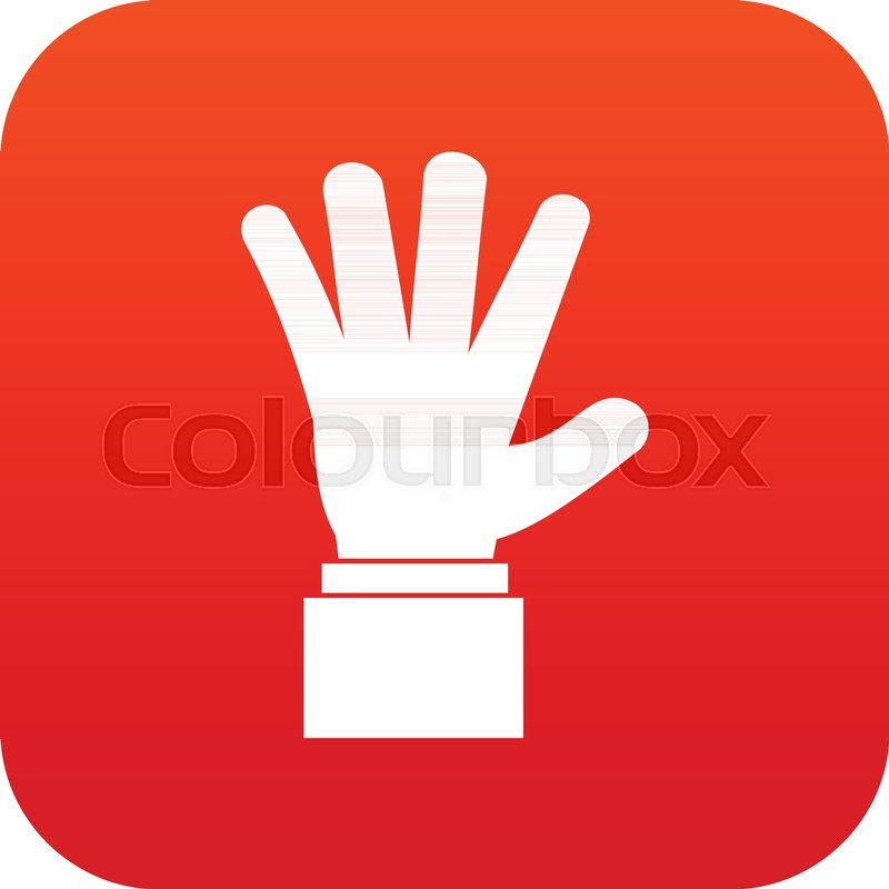 Hand showing five fingers icon digital ... | Stock vector | Colourbox
