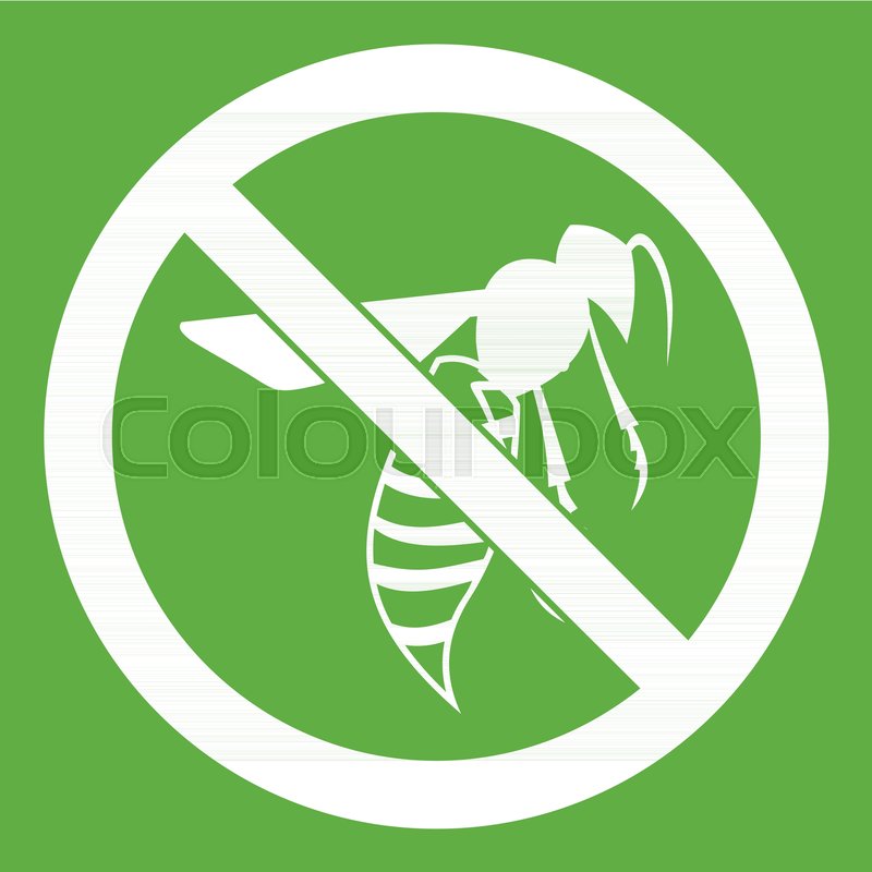 No wasp sign icon white isolated on ... | Stock vector | Colourbox