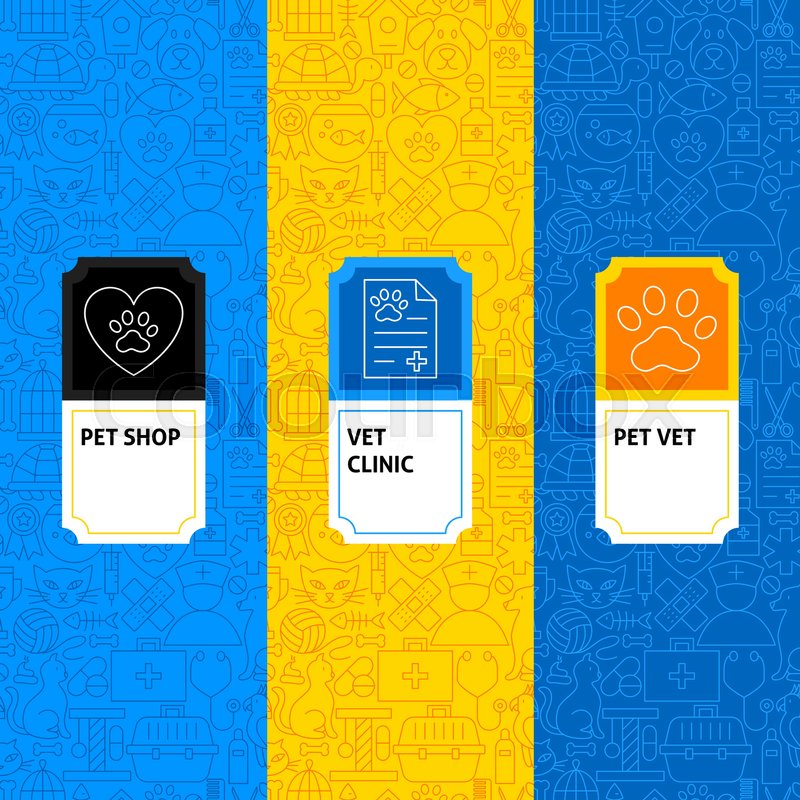 Line Vet Package Labels. Vector ... | Stock vector | Colourbox