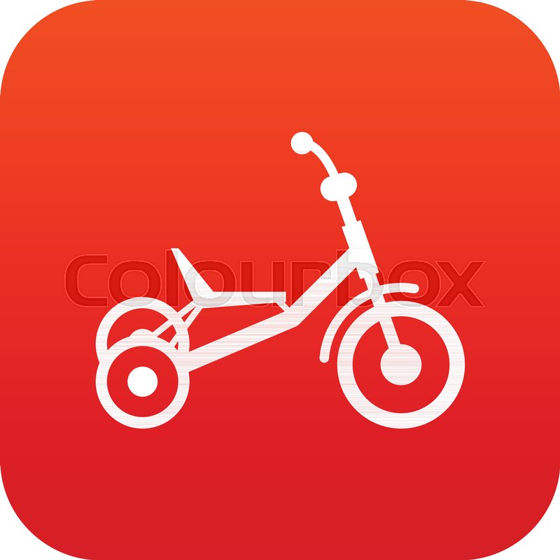 Tricycle icon digital red for any ... | Stock vector | Colourbox