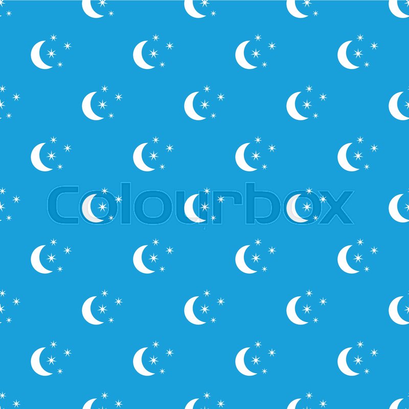 Moon and stars pattern repeat seamless ... | Stock vector | Colourbox