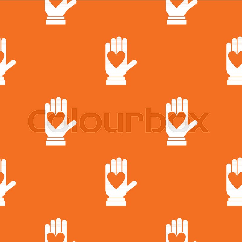 Hand with heart pattern repeat ... | Stock vector | Colourbox