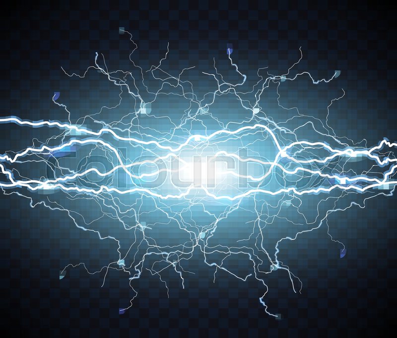 Electric flash of lightning. light ... | Stock vector | Colourbox