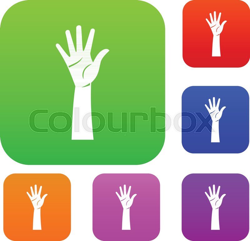 Hand set icon in different colors ... | Stock vector | Colourbox