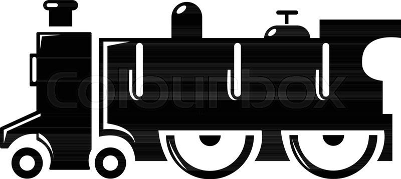 Old steam locomotive icon . Simple ... | Stock vector | Colourbox