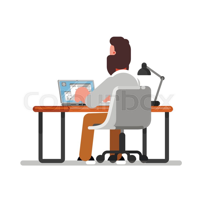 Man designer working. Concept of work ... | Stock vector | Colourbox