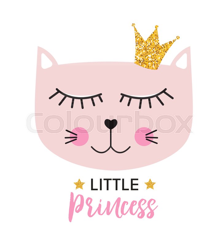 Little Cute Cat Princess Vector ... | Stock vector | Colourbox