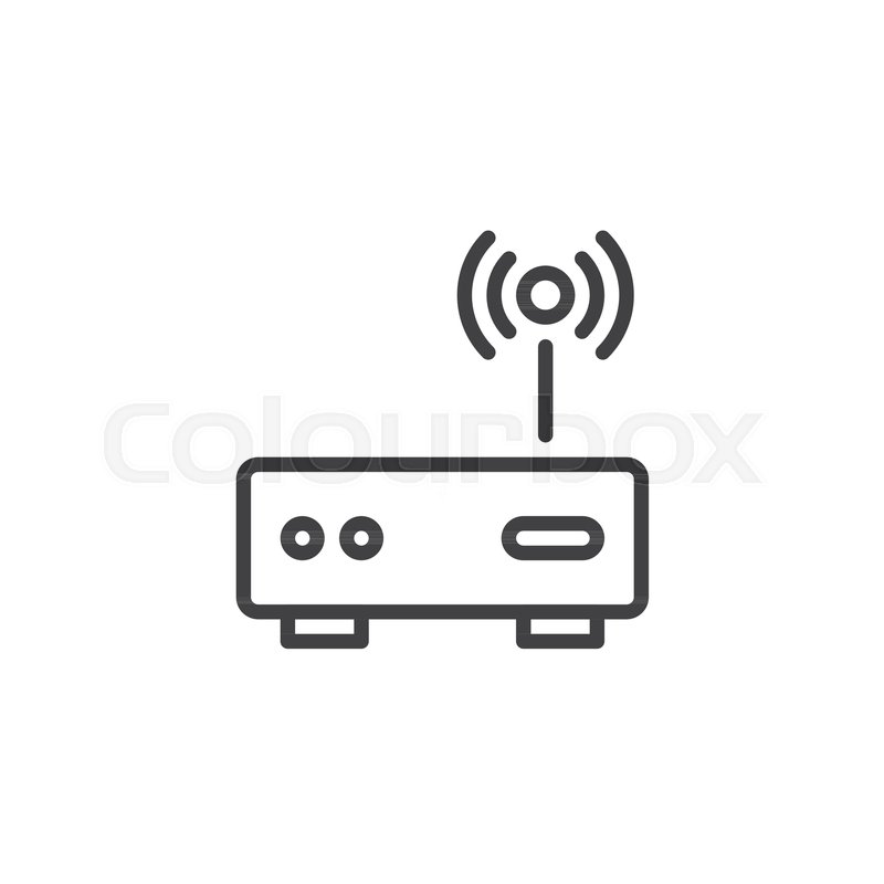 Wi-Fi modem outline icon. linear style ... | Stock vector | Colourbox Wi-Fi modem outline icon. linear style ... | Stock vector | Colourbox