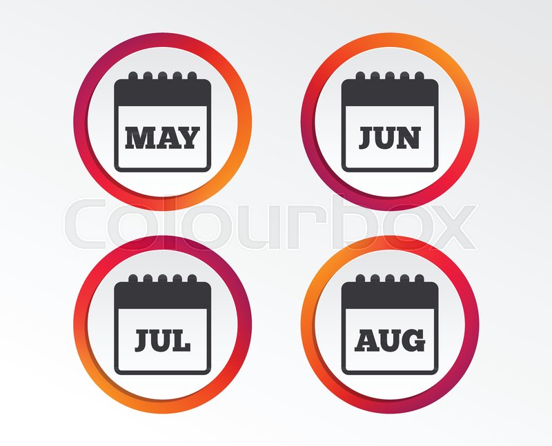 Calendar icons. May, June, July and ... | Stock vector | Colourbox