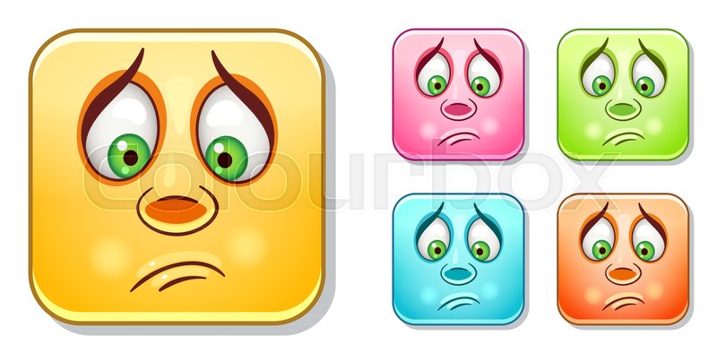 Sad and depressive Emoji face. ... | Stock vector | Colourbox
