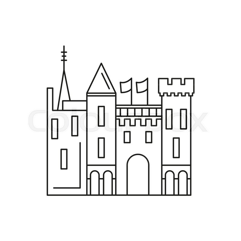 Castle icon. Outline castle vector ... | Stock vector | Colourbox