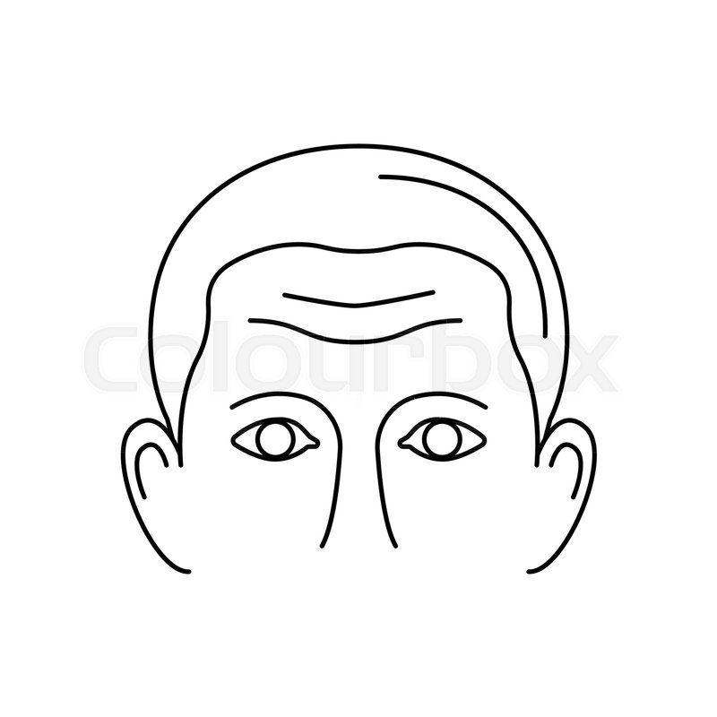 Forehead icon. Outline forehead vector ... | Stock vector | Colourbox