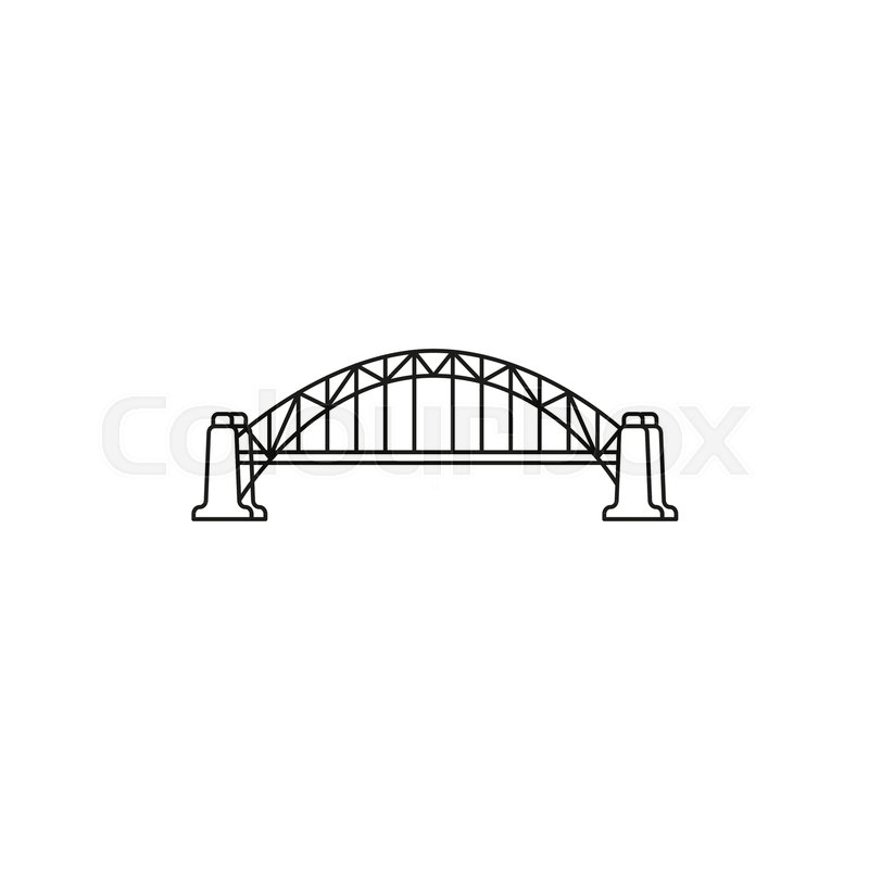 Bridge icon. Outline bridge vector ... | Stock vector | Colourbox