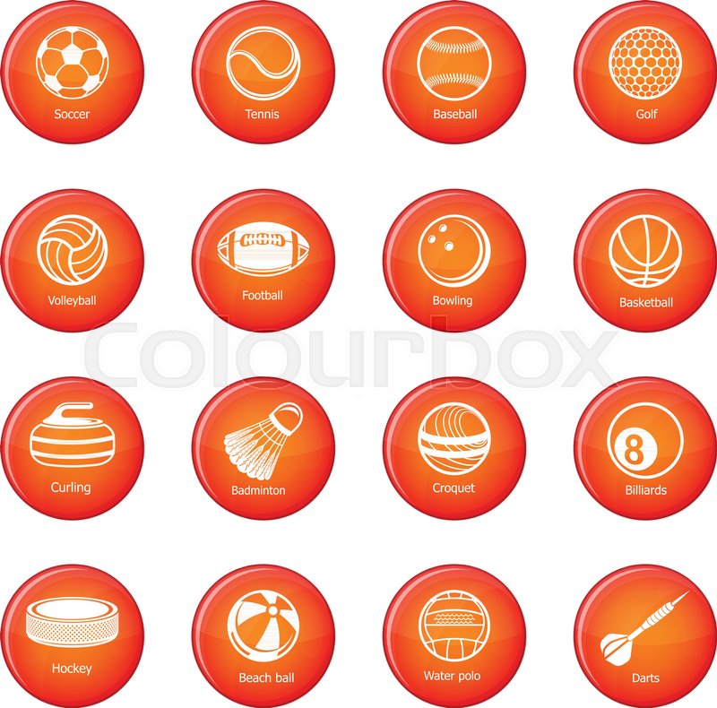 Sport balls equipment icons set vector ... | Stock vector | Colourbox